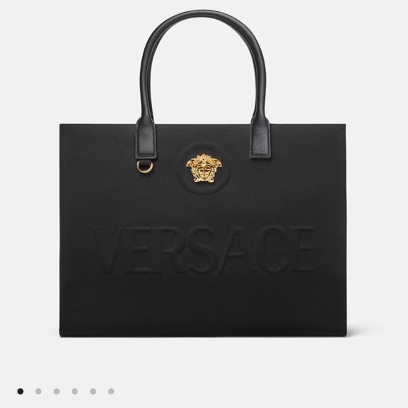 Versace | Bags | Versace La Medusa Canvas Large Tote Bag | Poshmark